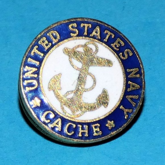Jewelry | Vintage United States Navy Cache Pin Brooch Us Anchor Enamel ...